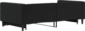 Válenda s přistýlkou černá 100 x 200 cm samet 3196702