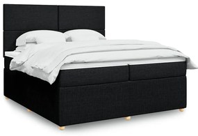 Box spring postel s matrací černá 200x200 cm textil 3292158
