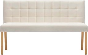 Lavice 140 cm krémová samet 288577