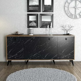 Skříňka Elite Walnut and Black Marble
