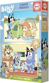 EDUCA Dřevěné puzzle Bluey / 2x50 dílků / od 4 let