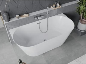 Mexen Oval Slim volně stojící vana u zdi 170 x 80 cm, bílá, přepad chrom - 52661708000-01