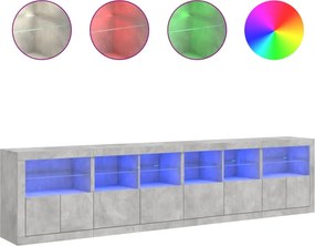 Příborník s LED osvětlením betonově šedý 283 x 37 x 67 cm 3209019