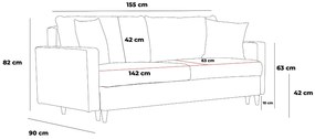 Hanah Home Dvoumístná pohovka EVA krémová 155 cm