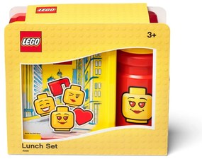 Set žluto-červeného svačinového boxu a lahve na pití LEGO® Iconic