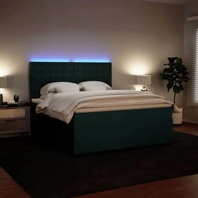 Box spring postel s matrací tmavě zelená 180x200 cm samet 3294721