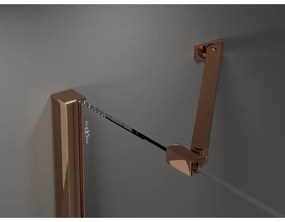 Mexen Velar Duo, posuvné sprchové dveře do otvoru 140 cm, 8mm šedé sklo, růžové zlato, 871-140-000-42-60