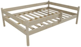 Vomaks Dětská postel DP 027 XL se zábranou Rozměr: 140 x 200 cm, Barva: surové dřevo