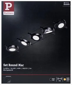 Paulmann 94418 - SADA 5xLED/4,5W Bodové svítidlo ROUNDMAC 230V černá