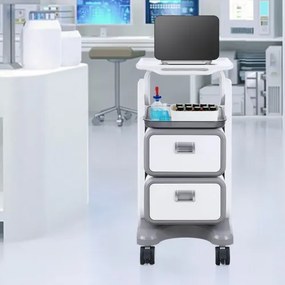 3vrstvé laboratorní vozíky Mobilní lékařský vozík se 2 zásuvkami a 1 horním