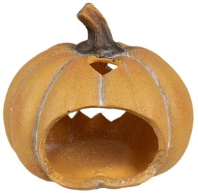 Oranžová keramická rozesmátá dýně na Halloween Jack I – 15x14x13 cm