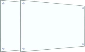 Kuchyňské panely 2 ks průhledné 80 x 50 cm tvrzené sklo 3315793