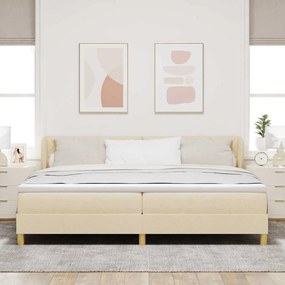 Postel s boxspringem s čelo Krémová 200 x 200 cm textil 3340302