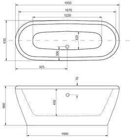 NIKIDO - B Volně stojící vana VICTORIA Rozměry: 160 x 75 cm