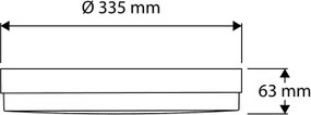 Přisazené LED svítidlo PROLUMIA Prodisc III Ø 335mm max 24W nouzové osvětlení černá 3000-3500-4000K 120° IP54 40008277