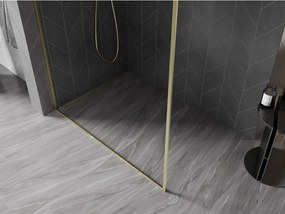 Mexen, Mexen Kioto-XF sprchová stěna s rámem 90 x 202 cm, průhledná 10 mm, broušené zlato - 800-090-104-55-00-X