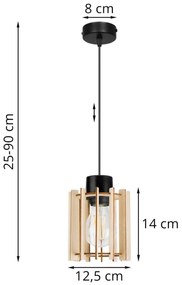 Závěsné svítidlo Timber 7, 1x dřevěné stínítko