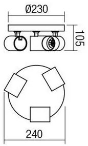 Redo 04-471 - Bodové svítidlo CAMEO 3xGU10/35W/230V