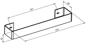 Sapho TABELLA držák ručníků 390 mm, černá mat - MI390B