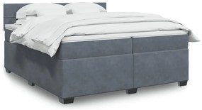 Box spring postel s matrací tmavě šedá 200x200 cm samet 3288703