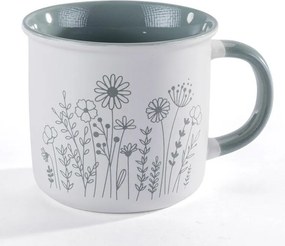 Porcelánový hrnek KVĚT zelený 400 ml