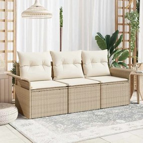 Set pohovek 3 ks 3-Počet míst Béžová a krémová polyratan 3345221