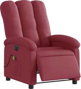 Elektrické masážní polohovací křeslo vínové textil 3204083