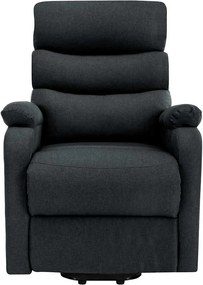 Zvedací masážní křeslo tmavě šedé textil 321247