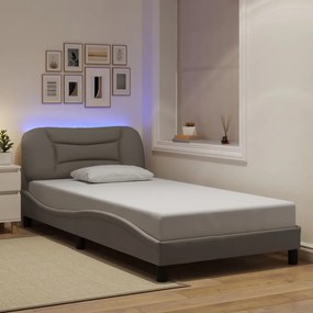 Rám postele s LED bez matrace Hvar Taupe 100x200 cm Látka 3213687