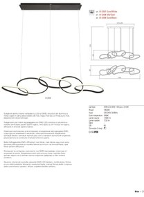 Redo 01-2596 - LED Stmívatelný lustr na lanku BIAS LED/87,4W/230V 3000K černá