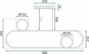 Toolight - LED závěsné svítidlo APP809-CP GOLD, zlatá, OSW-09850