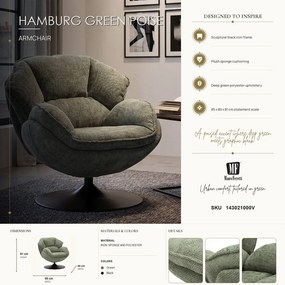Šedozelené otočné křeslo Retro Style – Mauro Ferretti