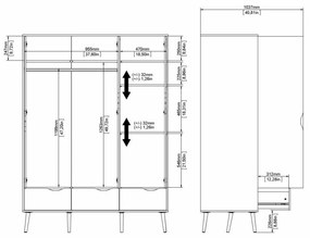 Tvilum Skříň Retro 468 bílá/dub sonoma