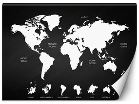 Gario Fototapeta Černobílá mapa světa Materiál: Vliesová, Rozměry: 200 x 140 cm