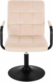 LuxuryForm DESIGN Otočná židle VERONA BLACK VELUR na černém talíři - krémová