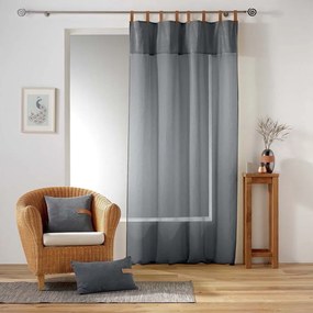Záclona v tmavě šedé barvě s originálním zavěšením 140x240 cm