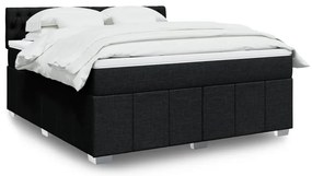 Box spring postel s matrací černá 180x200 cm textil 3287156