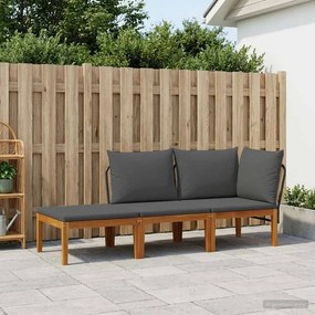 3 ks Masivní akáciové dřevo a provaz Přírodní 3407760