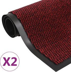 vidaXL Protiprachové rohožky 2 ks obdélník všívané 80 x 120 cm [3051609] Barva: Červená