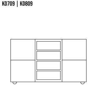 Drewmax KD809 dřevěná komoda masiv borovice