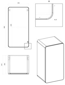 Koupelnová závěsná skříňka BÁRA cosmos - nízká spodní
