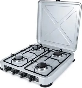PROMIS KG400 stříbrná / Plynová varná deska / 4 plotny / elektronické