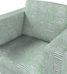 Potah na křesko IKEA Karlanda, krátký barva zelená látka pletený vzor, vzorované