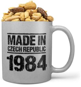 Hrnek Made In (rok: 1984, Náplň hrníčku: Směs slaných oříšků)