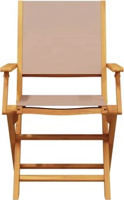 3dílný bistro set taupe textil a masivní dřevo 3281798