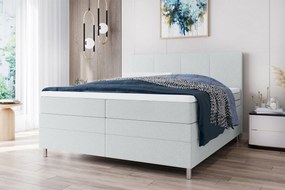 Čalouněná postel boxspring CARINA 140x200 cm světle šedá Matrace: Matrace Bonell pružinová