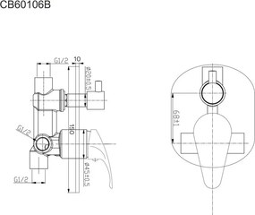 Mereo Mereo, Sprchový set Sonáta s dvoucestnou podomítkovou bateríí, CB650SS1