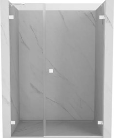 Mexen Lunar-B, pravé otočné sprchové dveře 135 cm, 8mm čiré sklo, bílý profil, 832S-135-050-20-00-P
