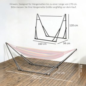 Stojan na houpací síť Outsunny skládací stojan na houpací síť a věšák na oblečení 2 v 1 s nosností až 120 kg 290 x 92 x 88 cm pro zahradu a terasu | …