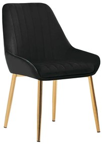 Jídelní židle PERLIO (černá + gold chrom + zlatá). 1091453